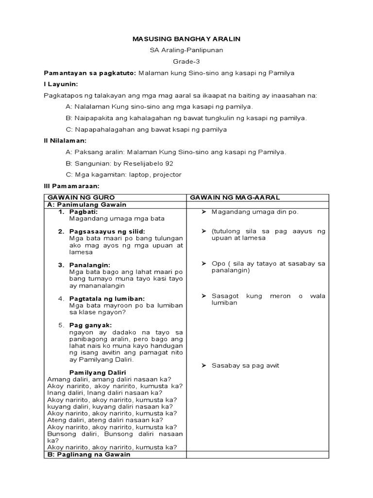 Masusing Banghay Aralin | PDF