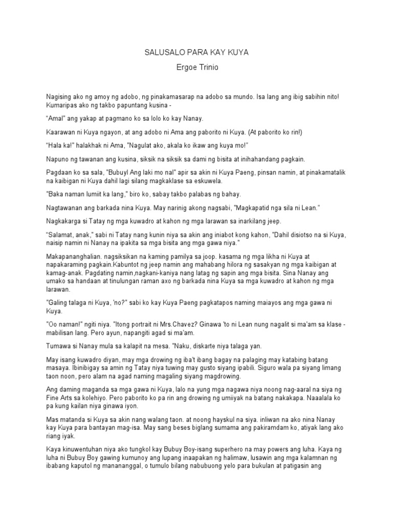 Salusalo para Kay Kuya | PDF