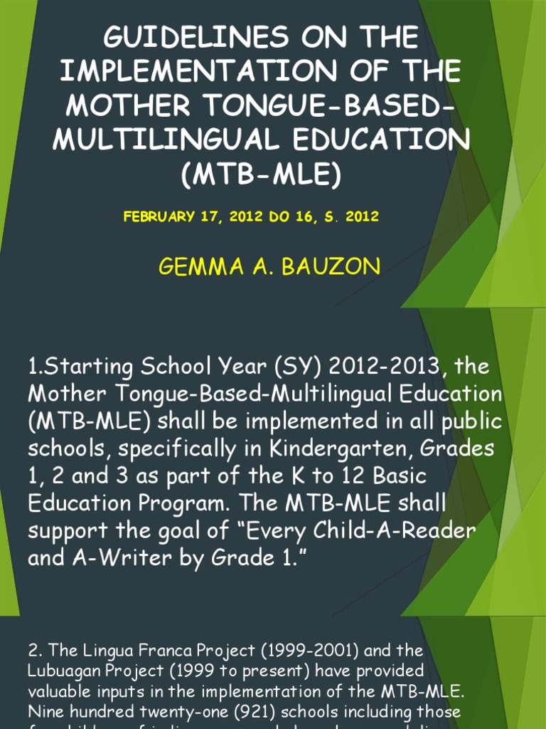 MTB MLE Autosaved | PDF | Learning | First Language