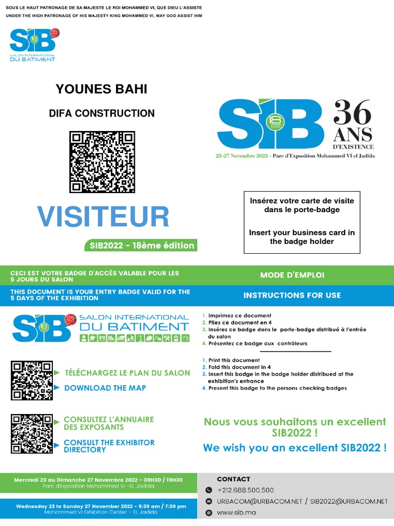 SIB - Badge Visiteur | PDF