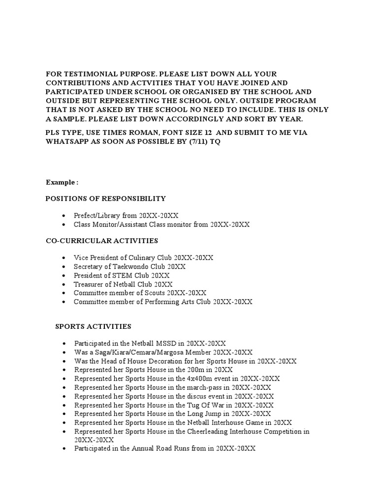 Testimonial Sample | PDF