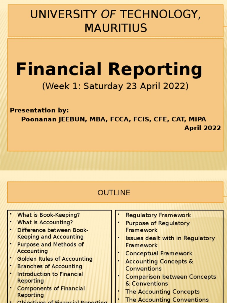 Financial Reporting Introduction To Fr Regulatory And Conceptual