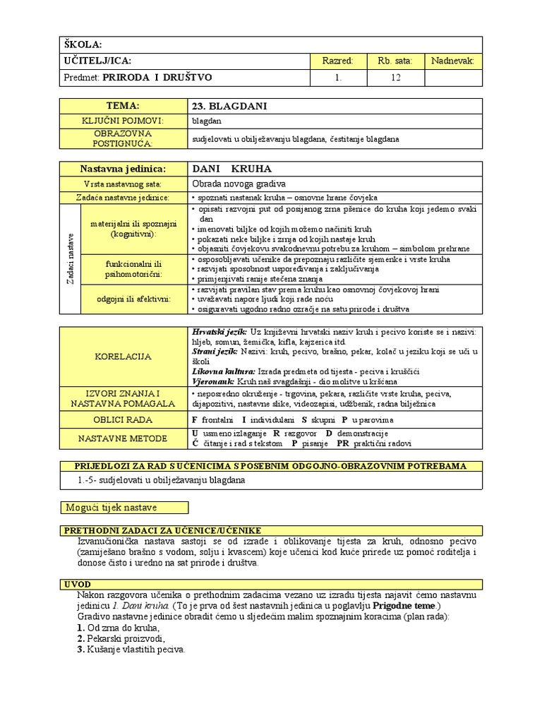 012 - DANI KRUHA - Obrada | PDF