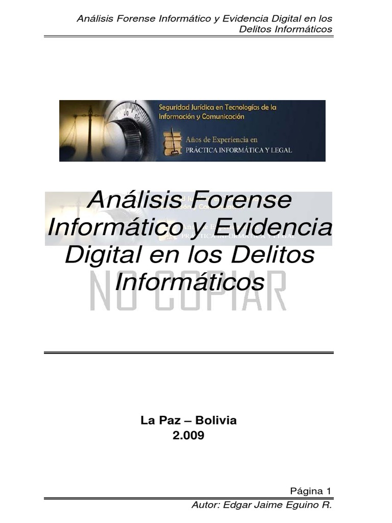 Analisis Forense Informatico y Evidencia Digital en Los Delitos Informaticos | PDF | Cibercrimen ...