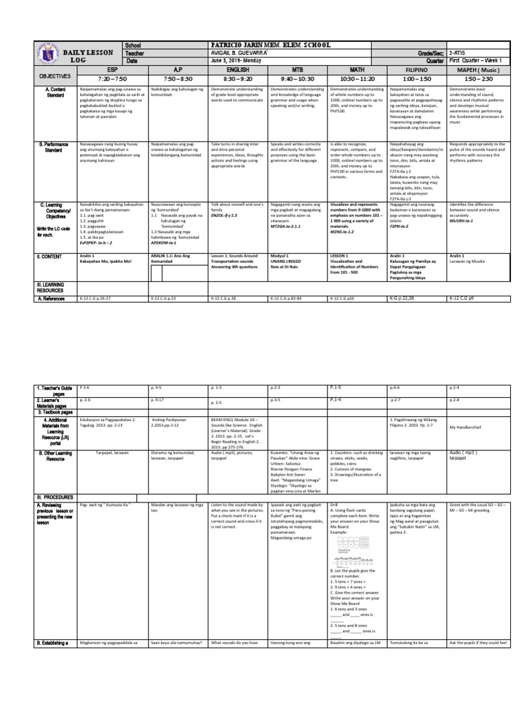 1ST Quarter Week 1 Day 1 | PDF | Tagalog Language | Cognition 1ST Quarter Week 1 Day 1 | PDF | Tagalog Language | Cognition