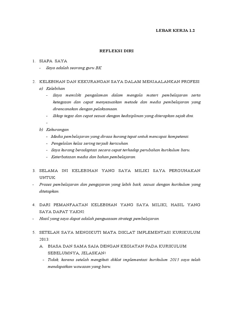 Lembar Kerja 1.2 Citra Anggreini | PDF