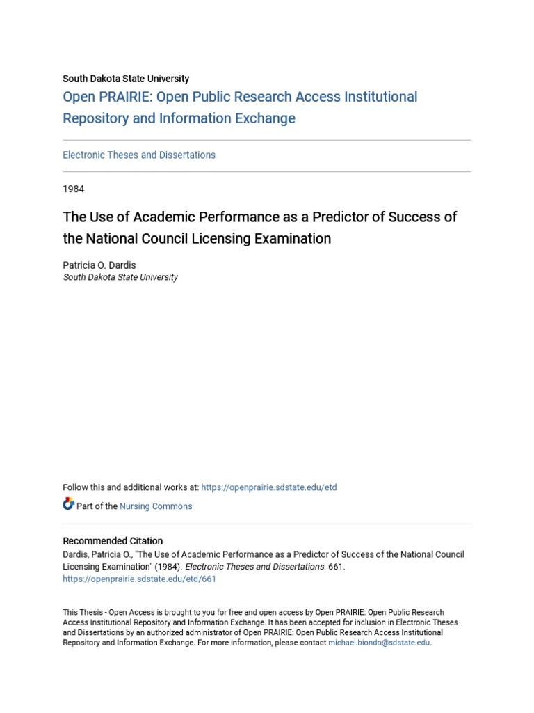 The Use of Academic Performance As A Predictor of Success of The | PDF ...