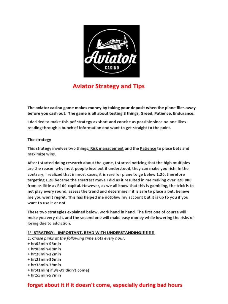 Aviator Strategy and Tips UPDATED | PDF | Gaming | Gambling