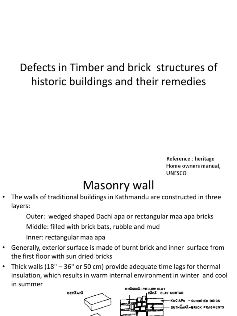 8 Defects in Timber and Brick - Symptoms and Techniques | PDF | Masonry ...