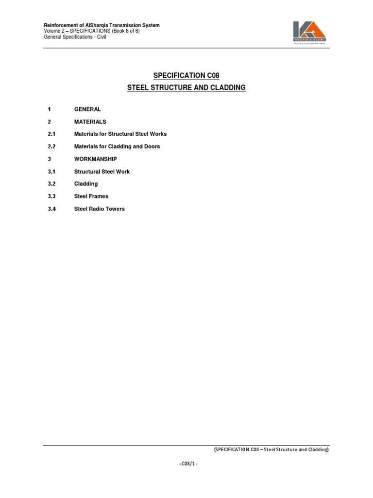 Volume 2 - Specifications Books 1 To 8 - 2054 | PDF | Structural Steel ...