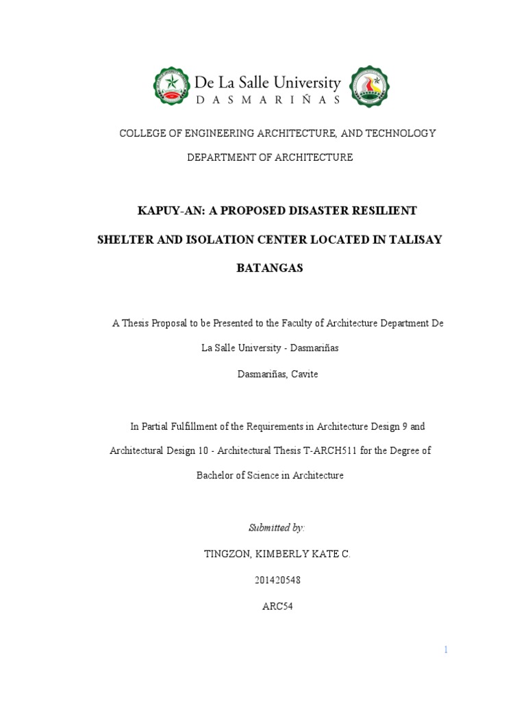 Proposed Disaster Resilient Shelter and Isolation Facility | PDF