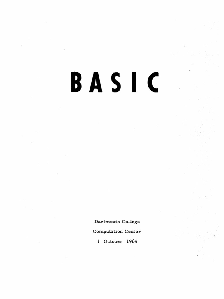 BASIC Programming Manual - 1964 | PDF