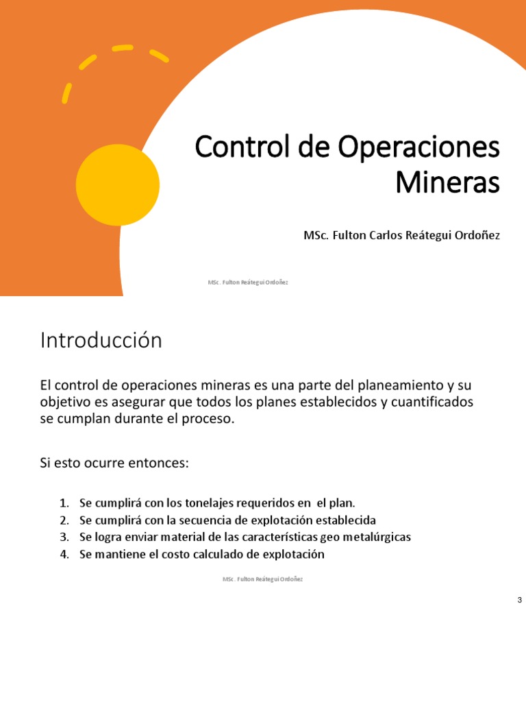 Control de Operaciones Mineras | PDF | Presupuesto | Minería