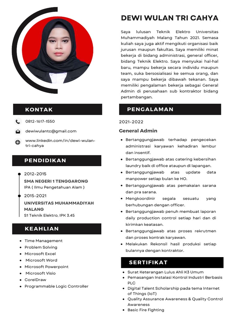 Curriculum Vitae - Dewi Wulan Tri C | PDF