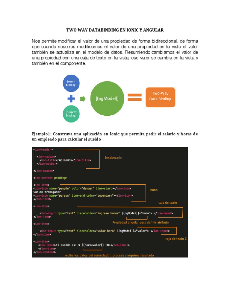 Two Way Databinding en Ionic y Angular | PDF | Índice de masa corporal | Software