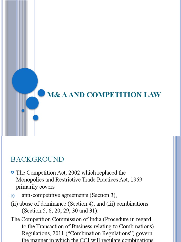 Competition Act | PDF | Mergers And Acquisitions | Takeover