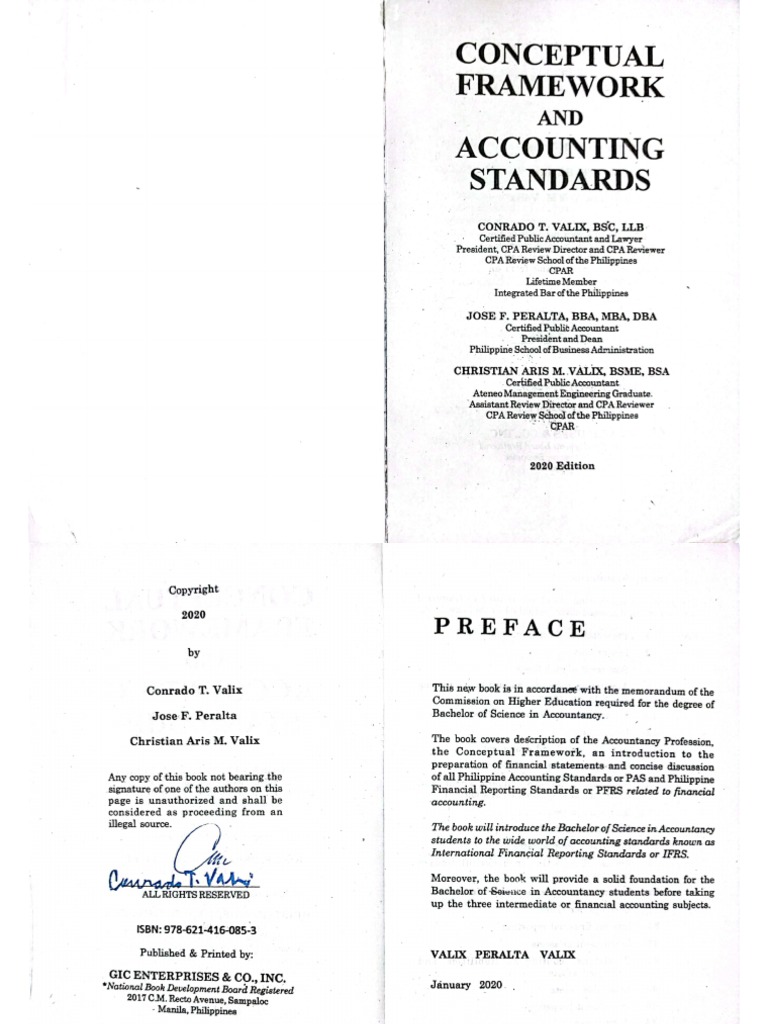 Conceptual Framework and Accounting Standards - Valix 2020 | PDF