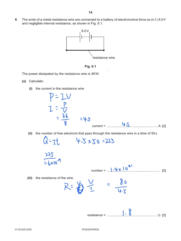 Worksheet Physics | PDF | Voltage | Electrical Resistance And Conductance
