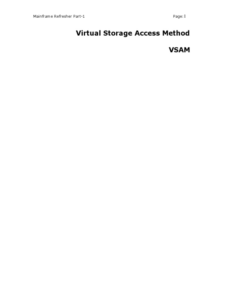 Vsam Refresh | PDF | System Software | Information Retrieval Vsam Refresh | PDF | System Software | Information Retrieval