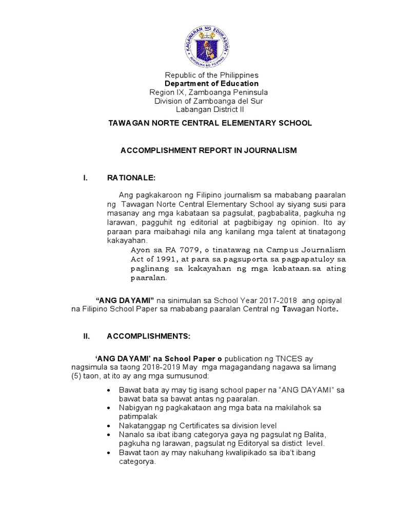 School Journalism Narrative Report S.Y. 2022 2023 | PDF