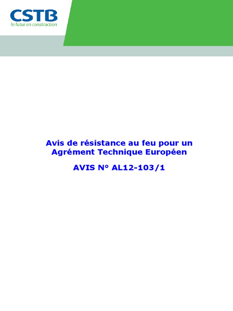 Avis Feu CSTB CLT Stora-Enso | PDF | Plâtre | La combustion