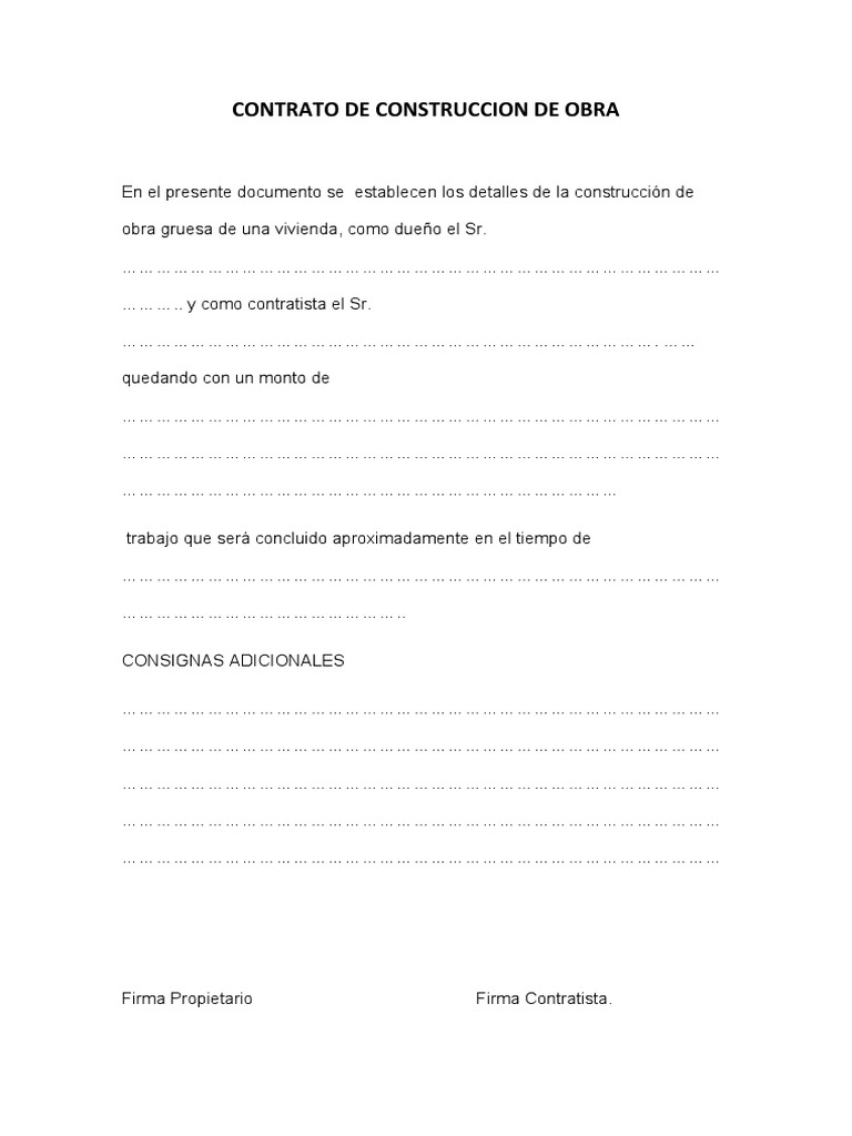 Contrato de Construccion de Obra | PDF