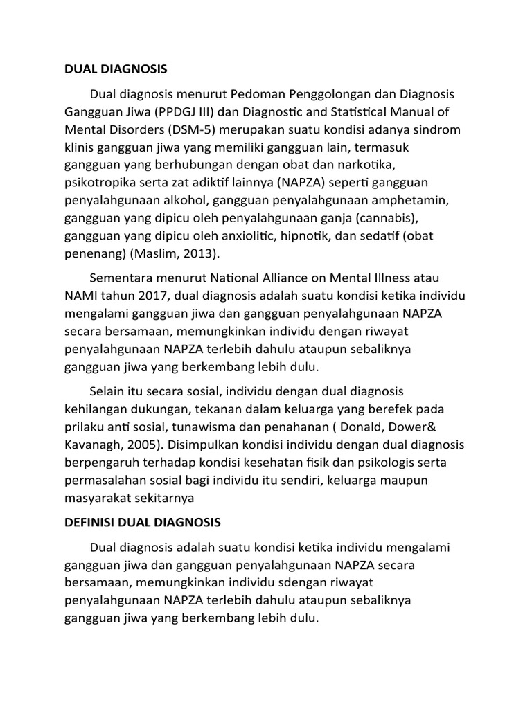 Memahami Dual Diagnosis dan Terapi | PDF