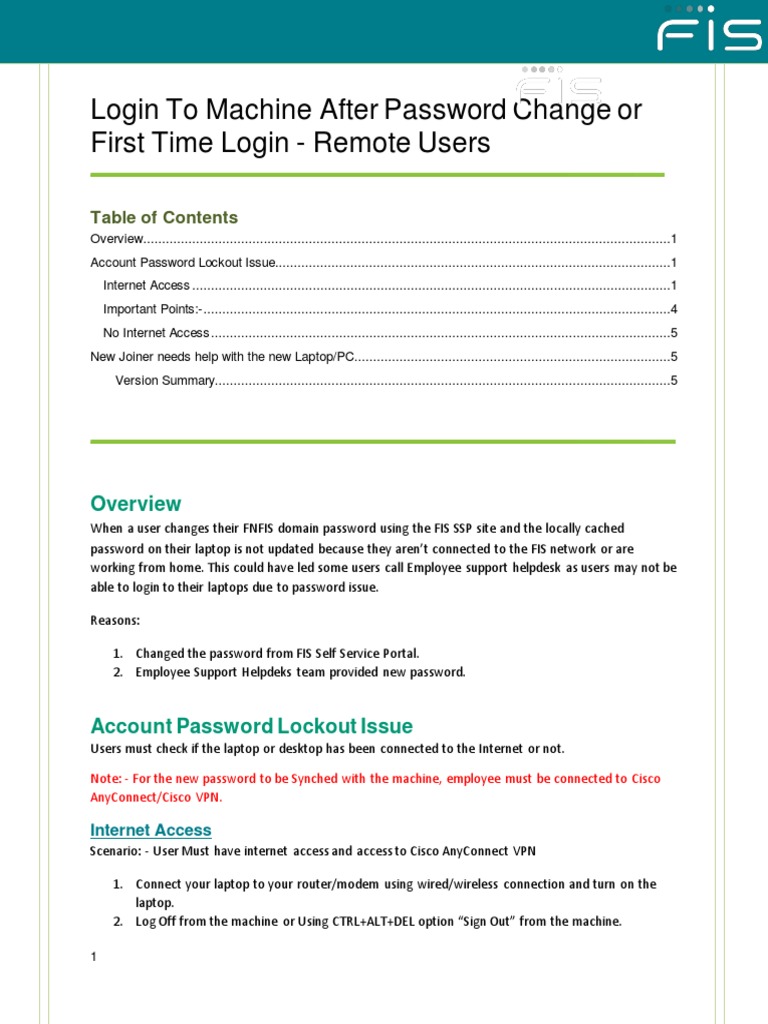 Login To Machine After Password or First Time Login - Remote User | PDF ...