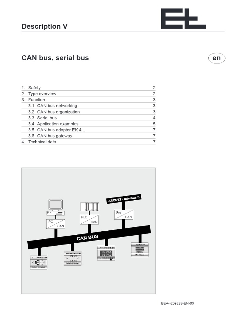 Description V CAN Bus, Serial Bus en - Manualzz | PDF