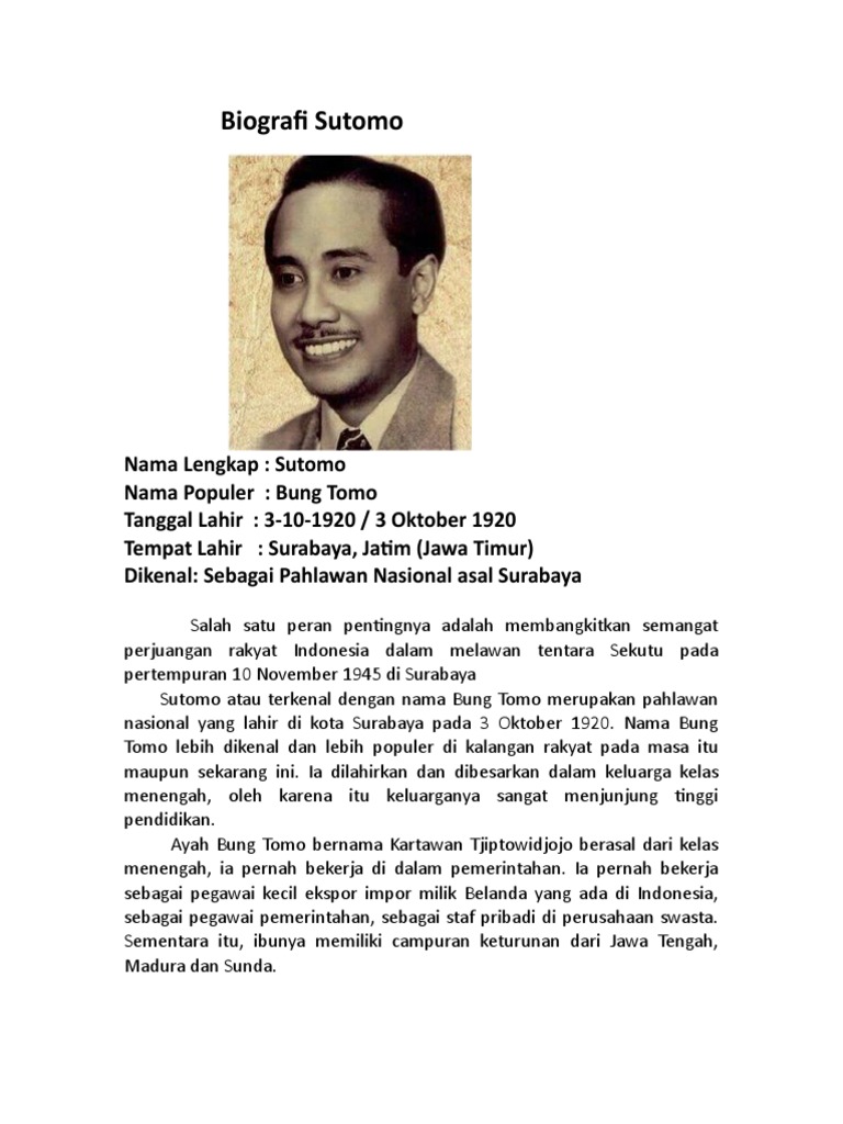 Biografi Sutomo | PDF