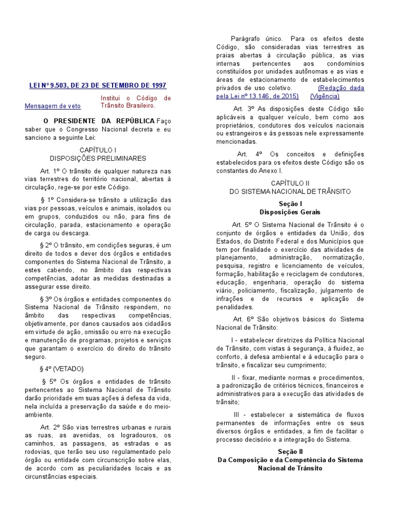 CTB Atualizado 01-01-2023 | PDF | Tráfego