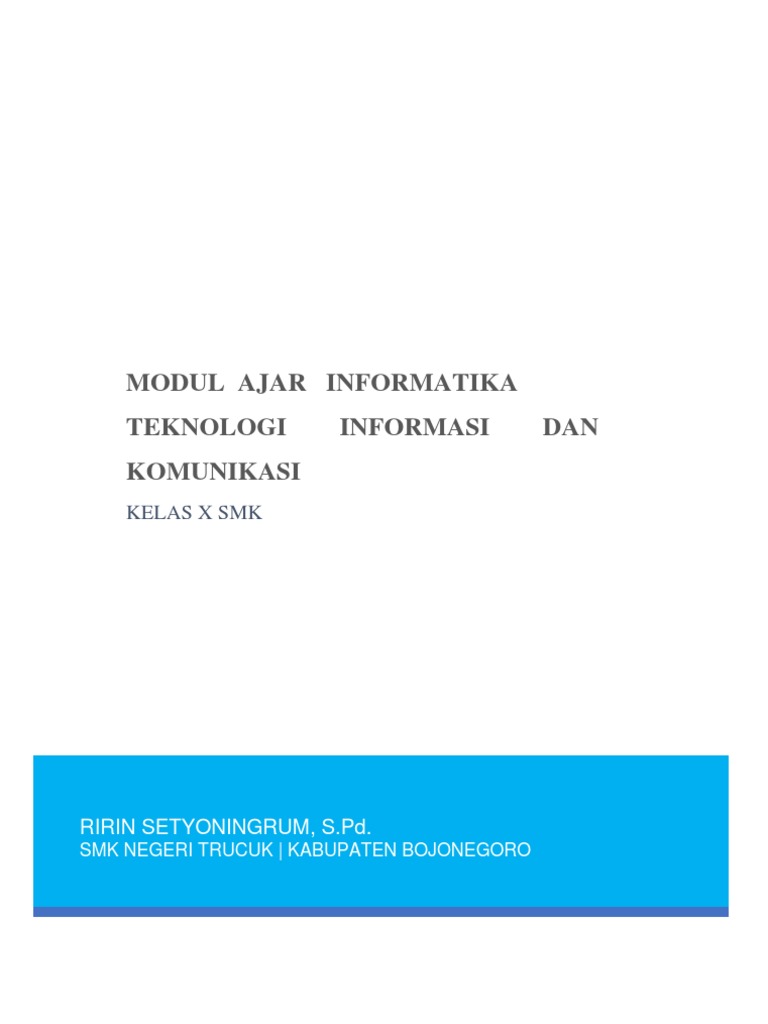Modul Ajar Informatika - Teknologi Informasi Dan Komputer | PDF