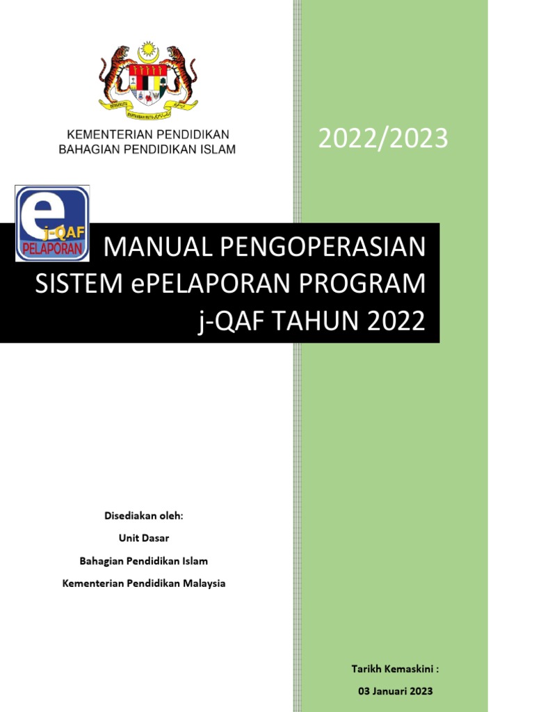 Manual Pengoperasian Sistem EPelaporan Program J-QAF | PDF