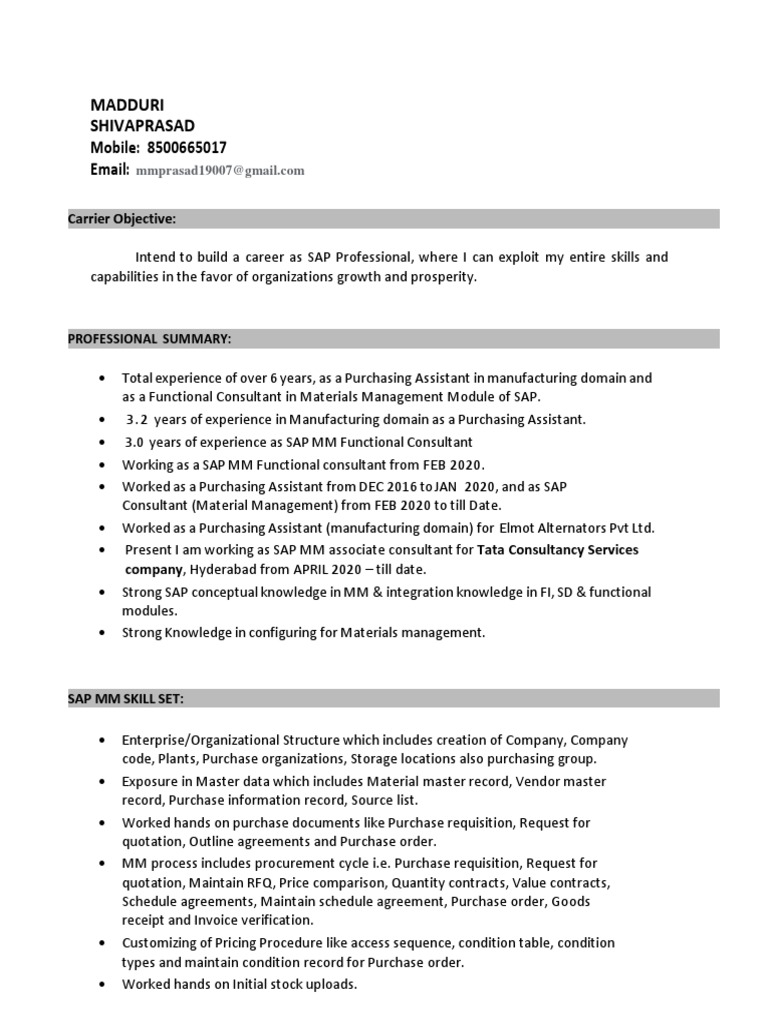 Sap MM | PDF | Consultant | Business Process