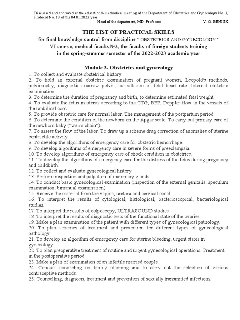 Practical Skills in Obstetrics & Gynecology | PDF | Obstetrics | Childbirth