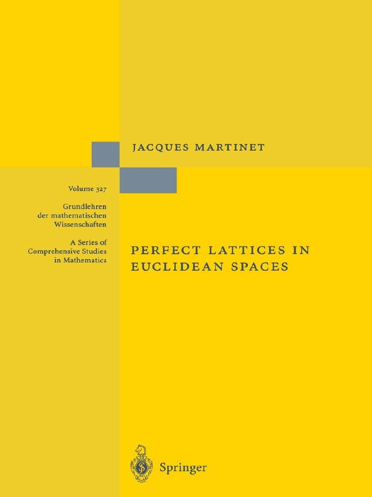 Martinet Perfect Lattices in Euclidean Spaces | PDF | Vector Space | Group (Mathematics)