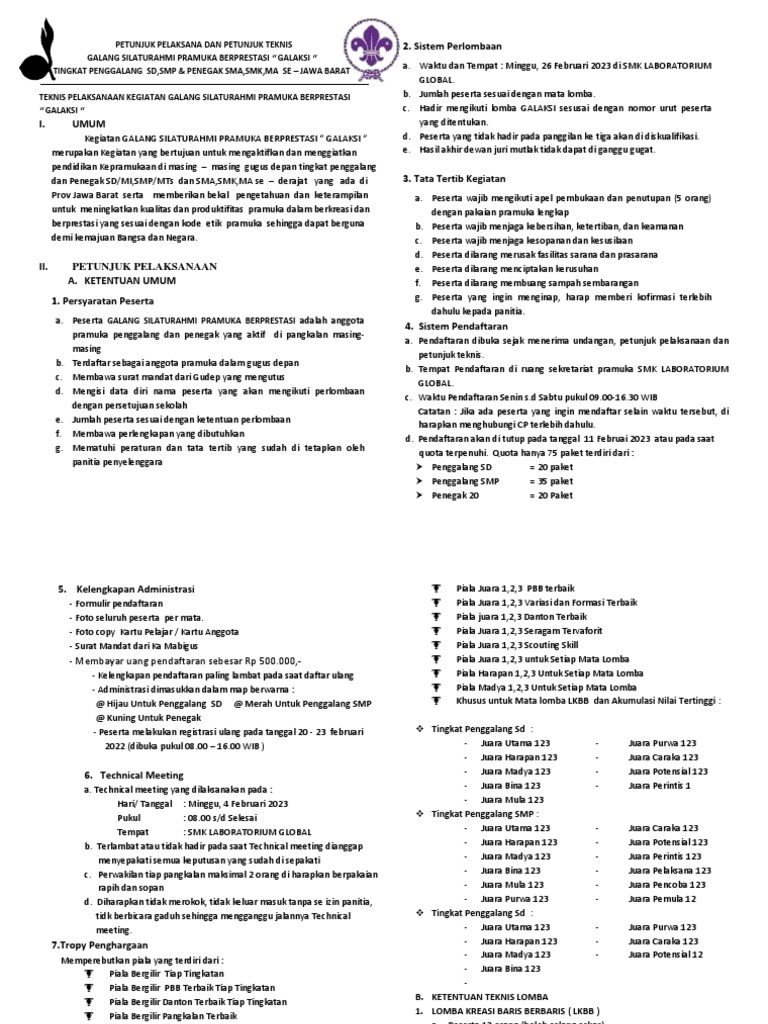 Contoh Juknis Dalam Lomba | PDF