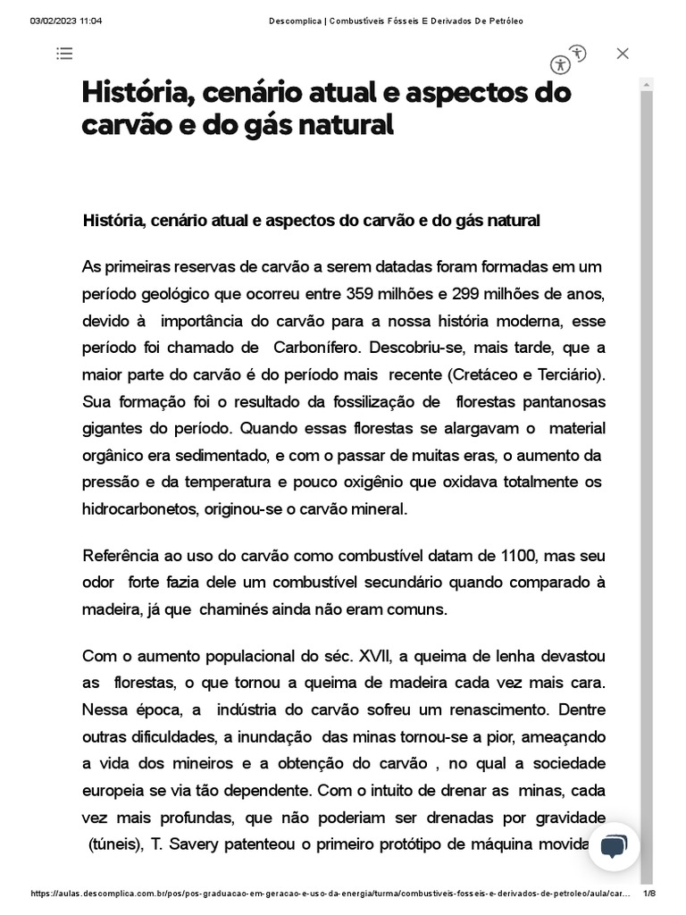 02 - História, Cenário Atual e Aspectos Do Carvão e Do Gás Natural | PDF | Carvão betuminoso ...