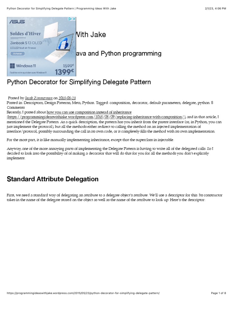Python Delegator | PDF | Inheritance (Object Oriented Programming ...