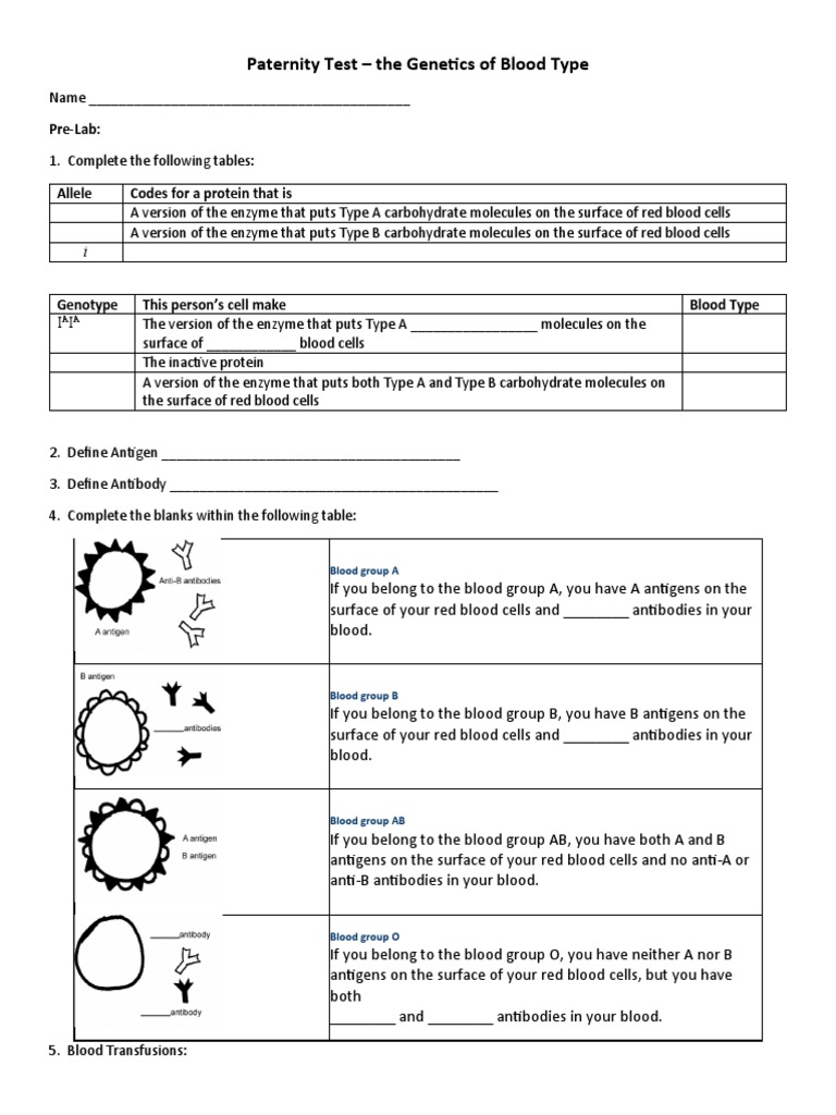 Paternity Test Lab | PDF | Blood Type | Blood Plasma