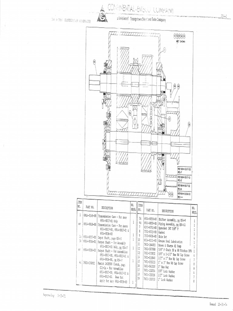 Emsco 700 Transmission Partslist | PDF