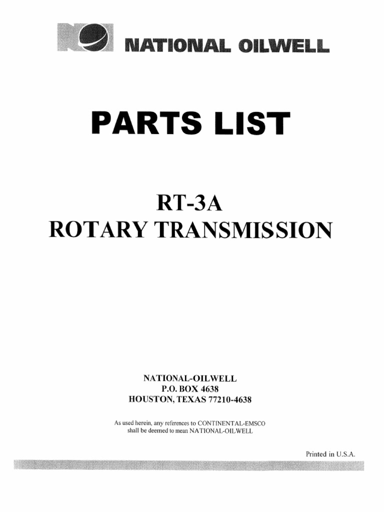 Emsco Rt-3a Partslist | PDF