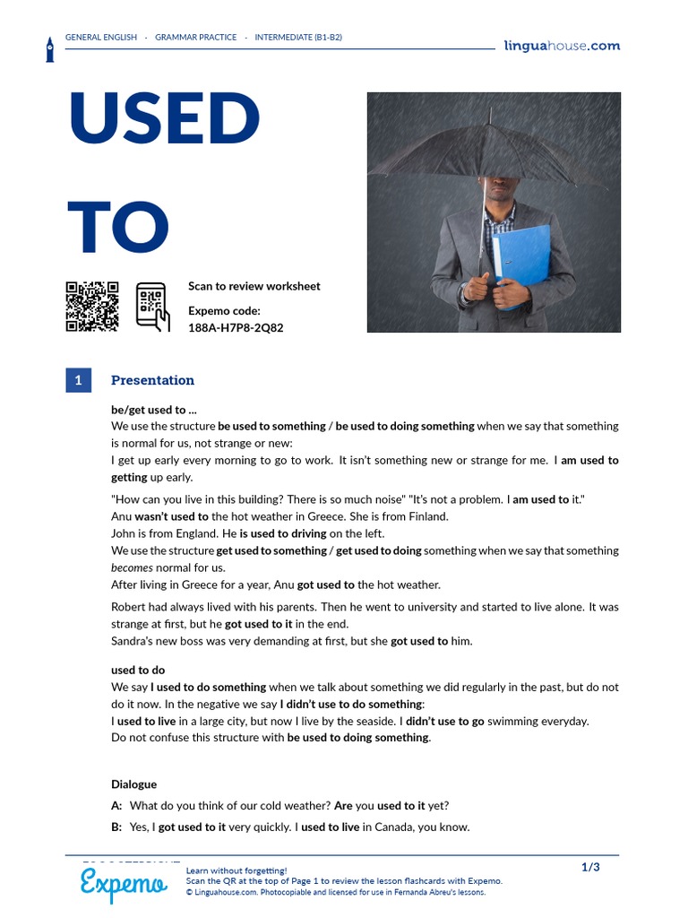 Used To British English Student Ver2 | PDF | Linguistics