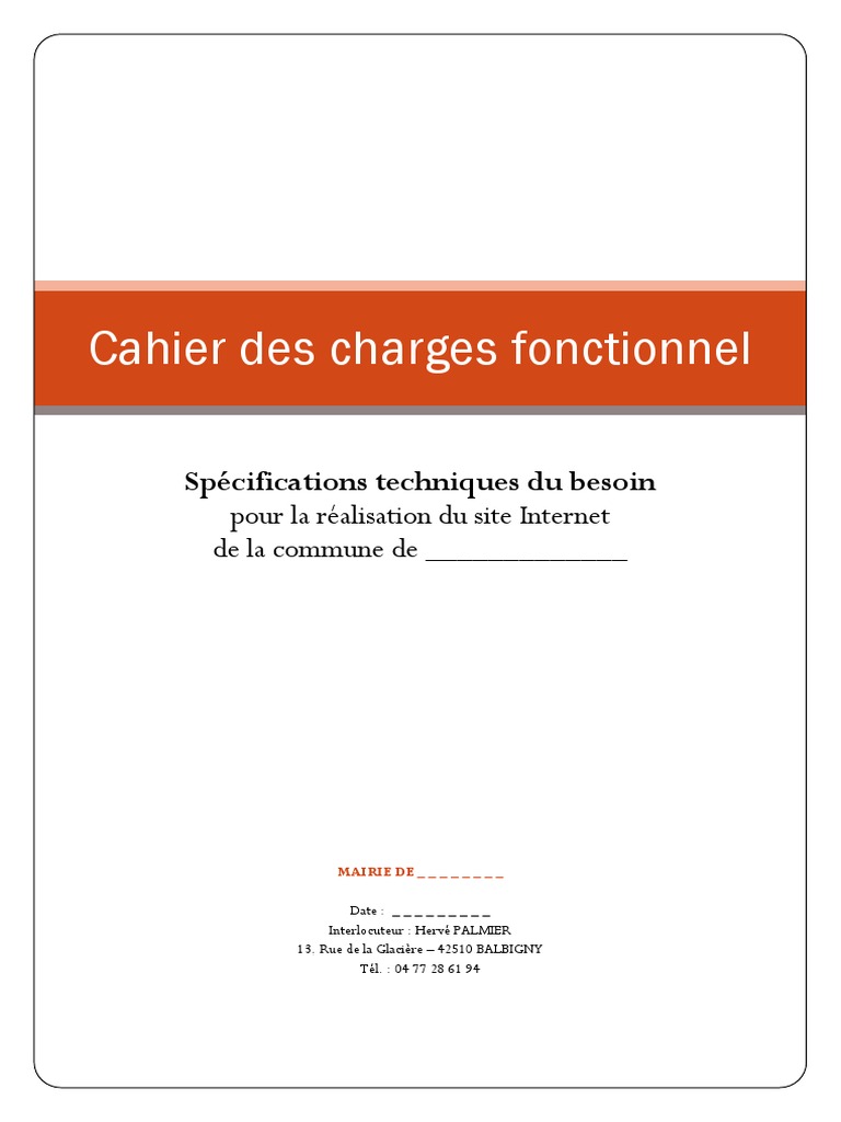 Cahier Des Charges Fonctionnel | PDF | Fichier informatique | Génie logiciel
