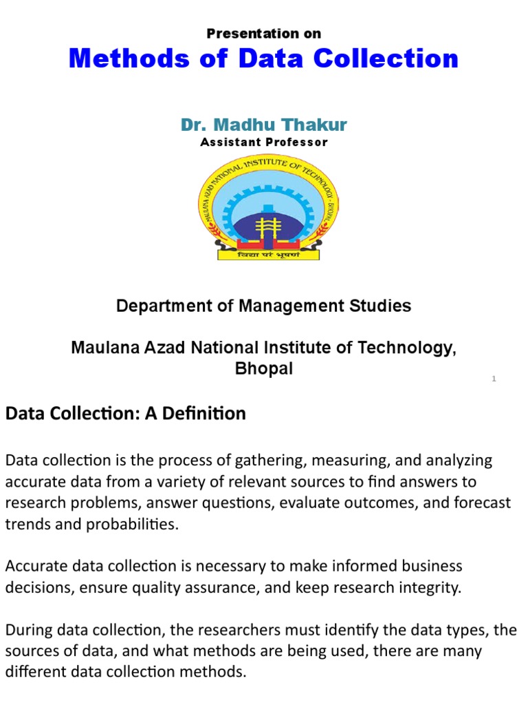 Methods of Data Collection | PDF | Questionnaire | Interview