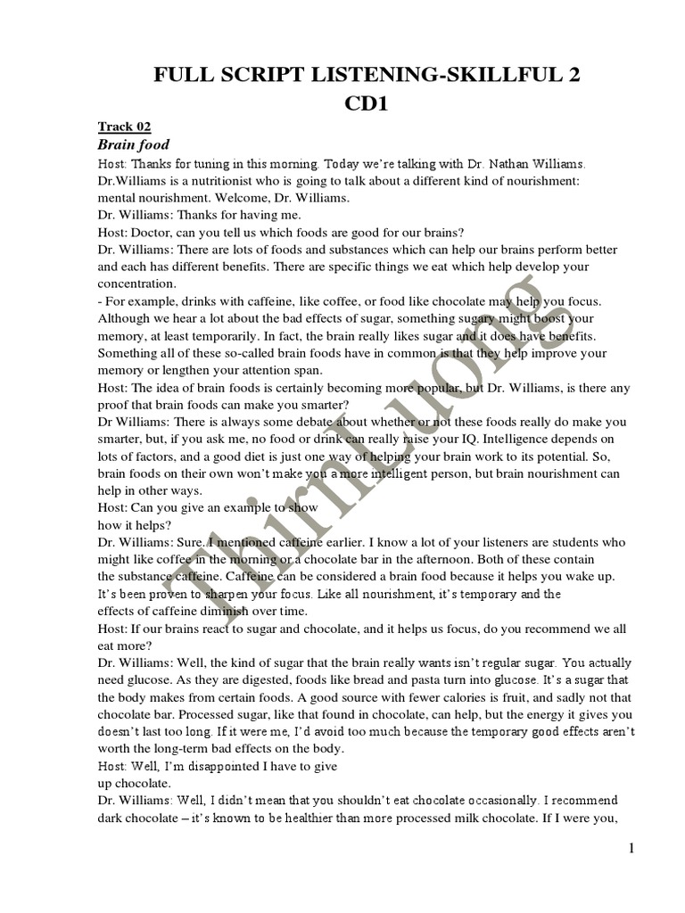 (123doc) Audio Script Skillful Listening2 | PDF