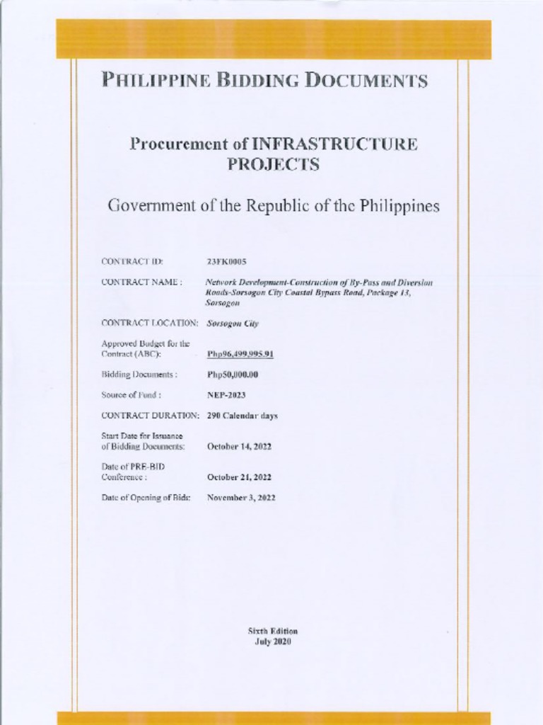 23fk0005-Invitation To Bid Bidding Docs - DPWH | PDF