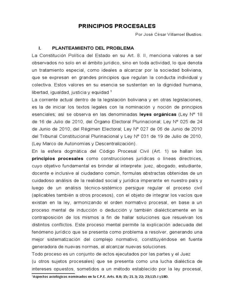 Principios Procesales Dr. Villarroel | PDF | Ley procesal ...