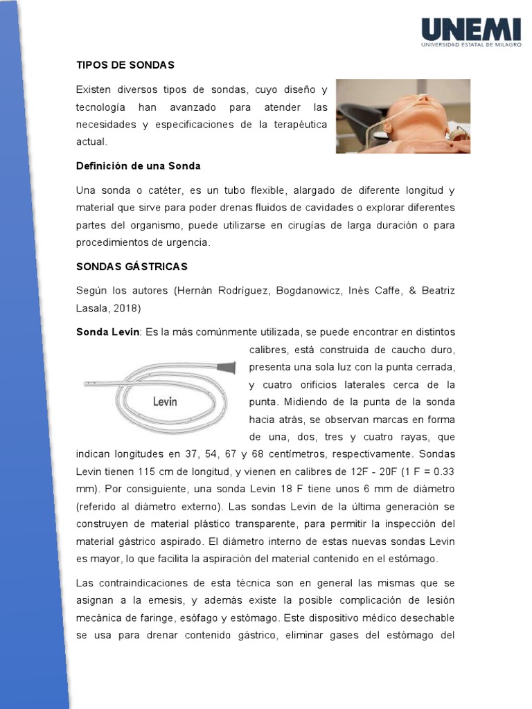 Tipos De Sondas Pdf Medicina Medicina Clinica