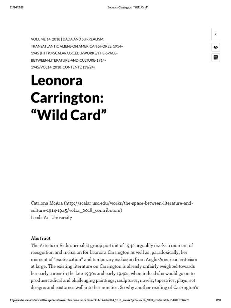 Leonora Carrington Wild Card | PDF | Surrealism